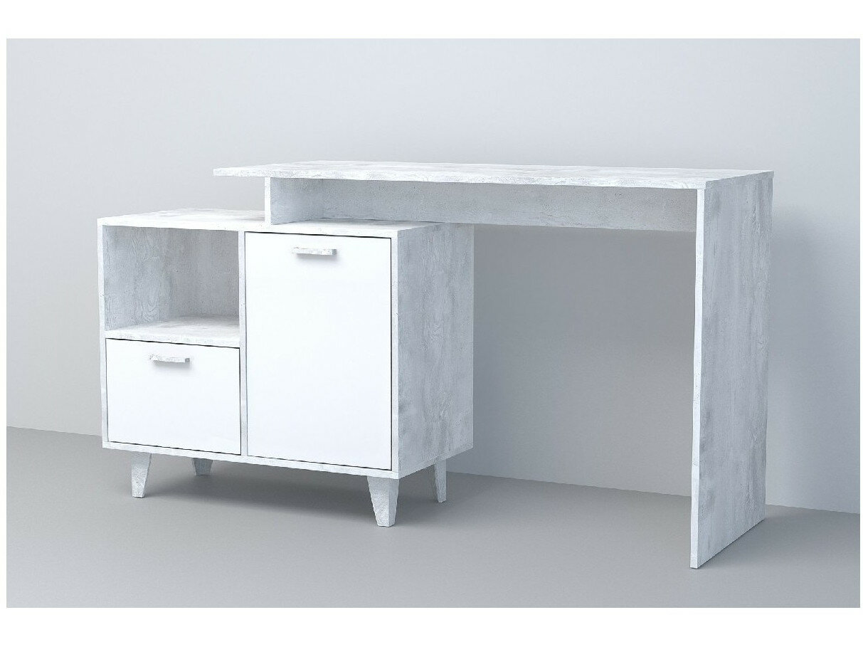 Стол Ст-2 НГв современном стиле, (Глянец Белый/Бетон Светлый)