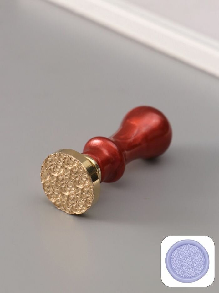 Печать для сургуча с пластиковой ручкой Цветочная плитка , 6.3 2.5 2.5 см