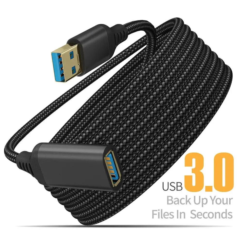 USB 3.0 кабель черный 1м папа-мама
