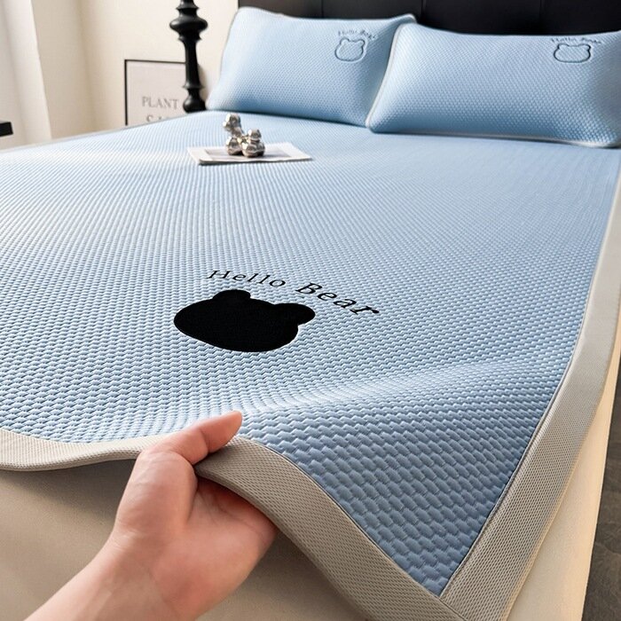 Элитный летний мат с льняным шелком и элегантным вышиванием: бобы обеспечивают прохладу в кондиционированной комнате