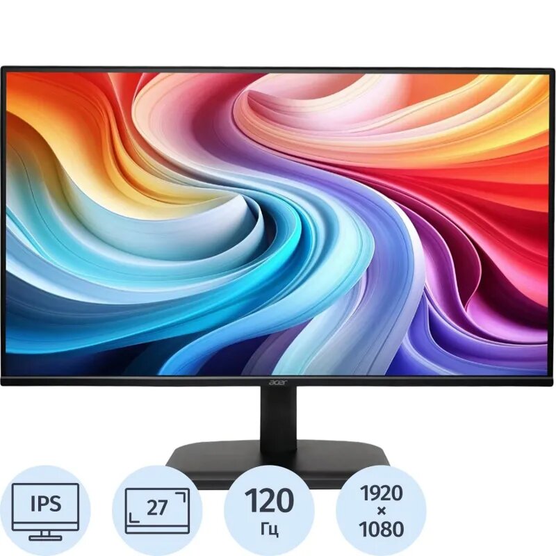 Монитор Acer EK271Gbi (UM. HE1CD. G01)27/FHD/IPS/120Hz/250cd/1ms/HDMI/VGA