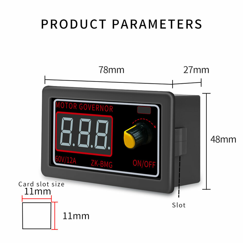 Мощный ШИМ-регулятор 500 Вт, 9-60В. Контроллер скорости двигателя, с цифровым дисплеем, регулировкой частоты.