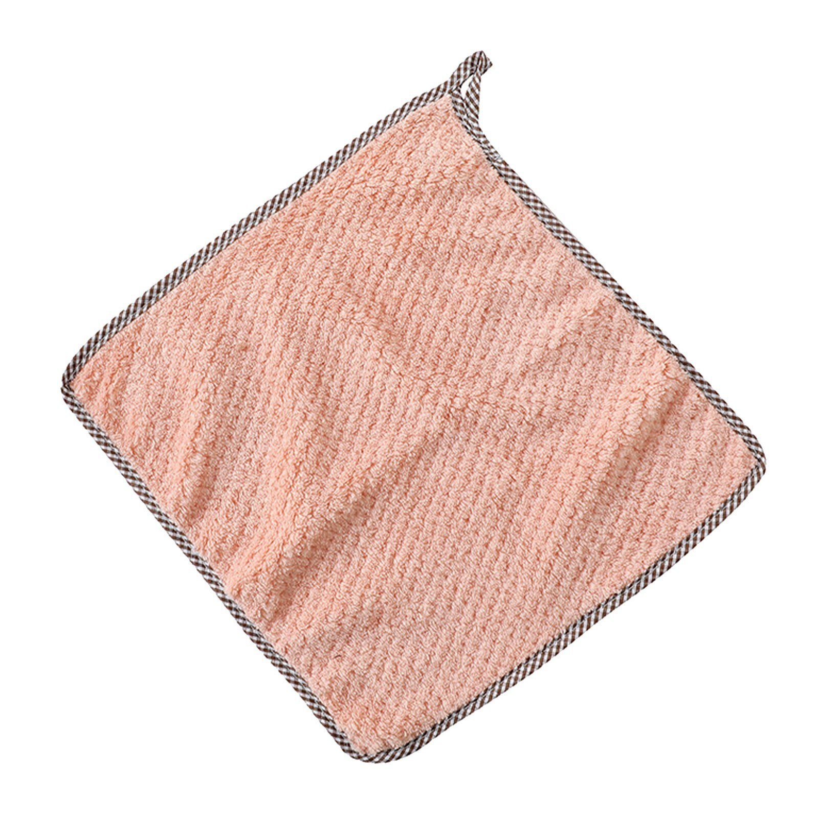 Очистка кухни блюдо ткань с висящей петлей коралловой флис абсорбирующее мягкое полотенце для рук для домашней кухни в ванной комнате персиковая бежевая