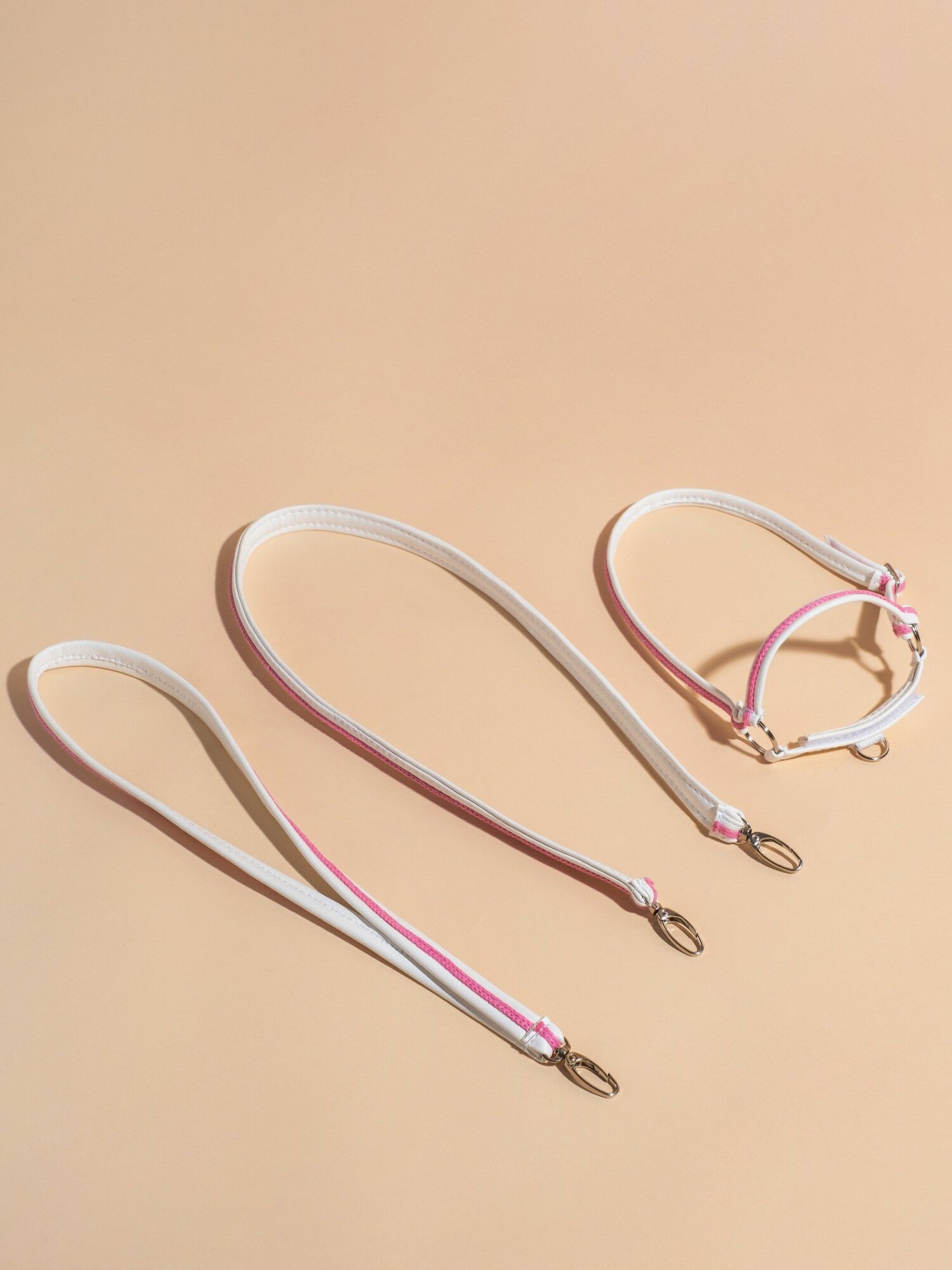 Комплект амуниции для Хоббихорса - недоуздок, чомбур, повод, эко-кожа, розовый