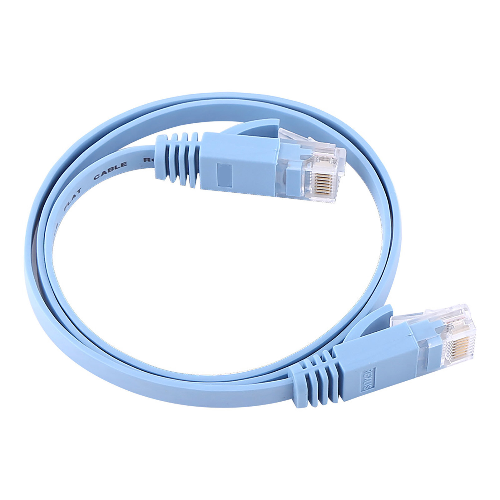 Кабель Ethernet CAT6, плоский, UTP, 1000 Мбит/с, синий, 0.5 м