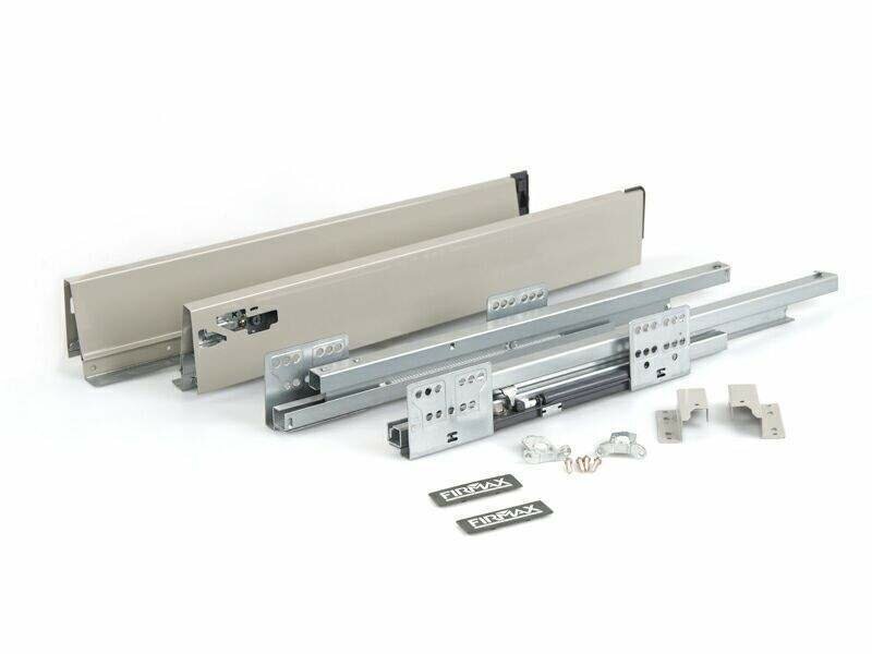 Комплект ящика Firmax Newline длина 350 мм, высота 84 мм. с доводчиком, серый