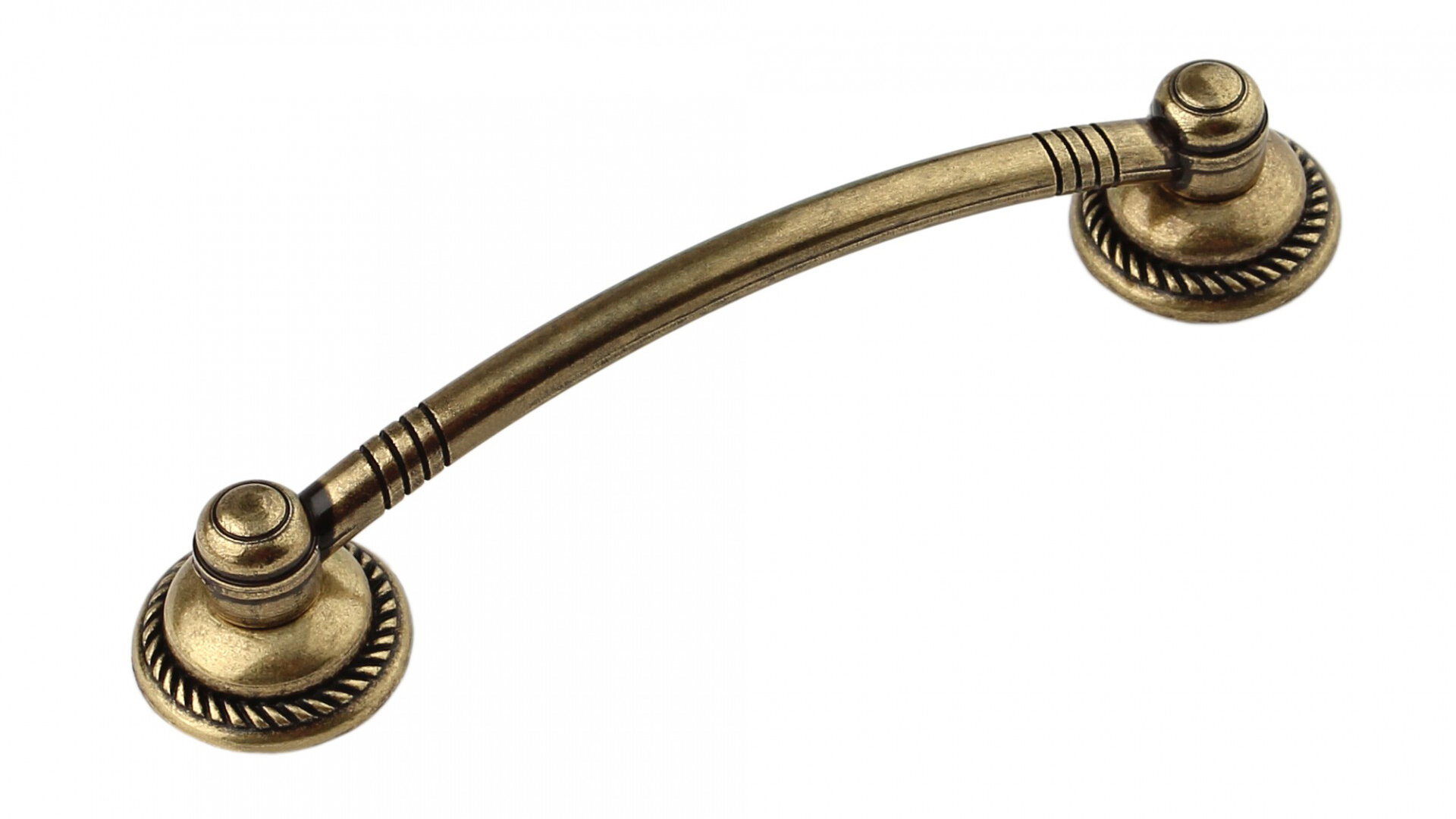 Мебельная ручка RS096AB.4/96, ручка-скоба, состаренная, старинная латунь