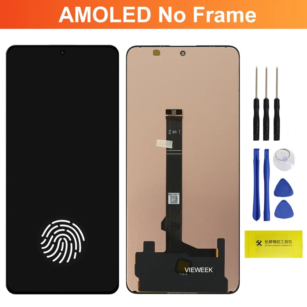 Замена экрана AMOLED POCO X6 5G для Xiaomi Poco X6 23122PCD1G 23122PCD1I, дигитайзер AMOLED No Frame