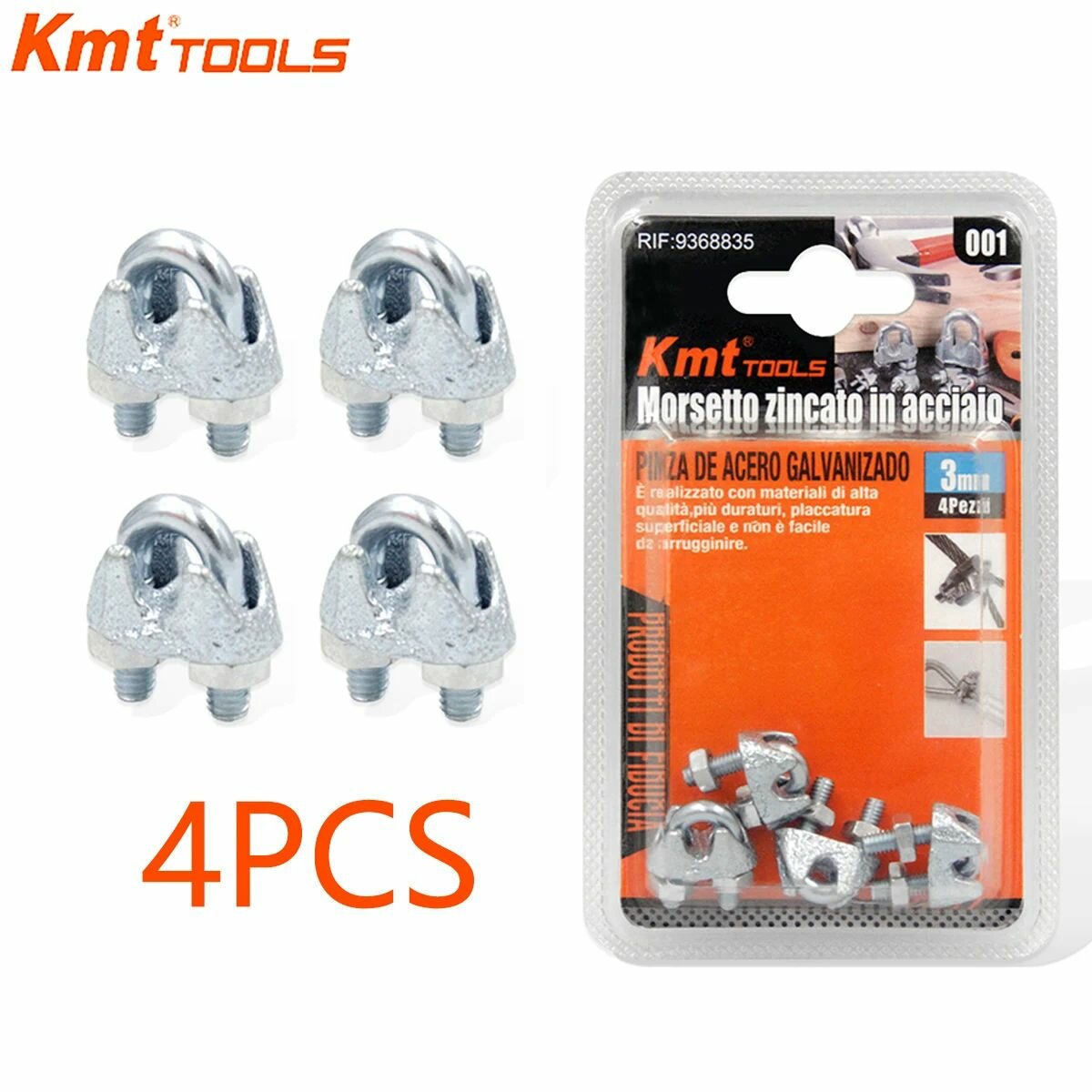 Зажим для кабеля из нержавеющей стали KMT 304, обжимная петля, набор в ассортименте втулок болтов и гаек