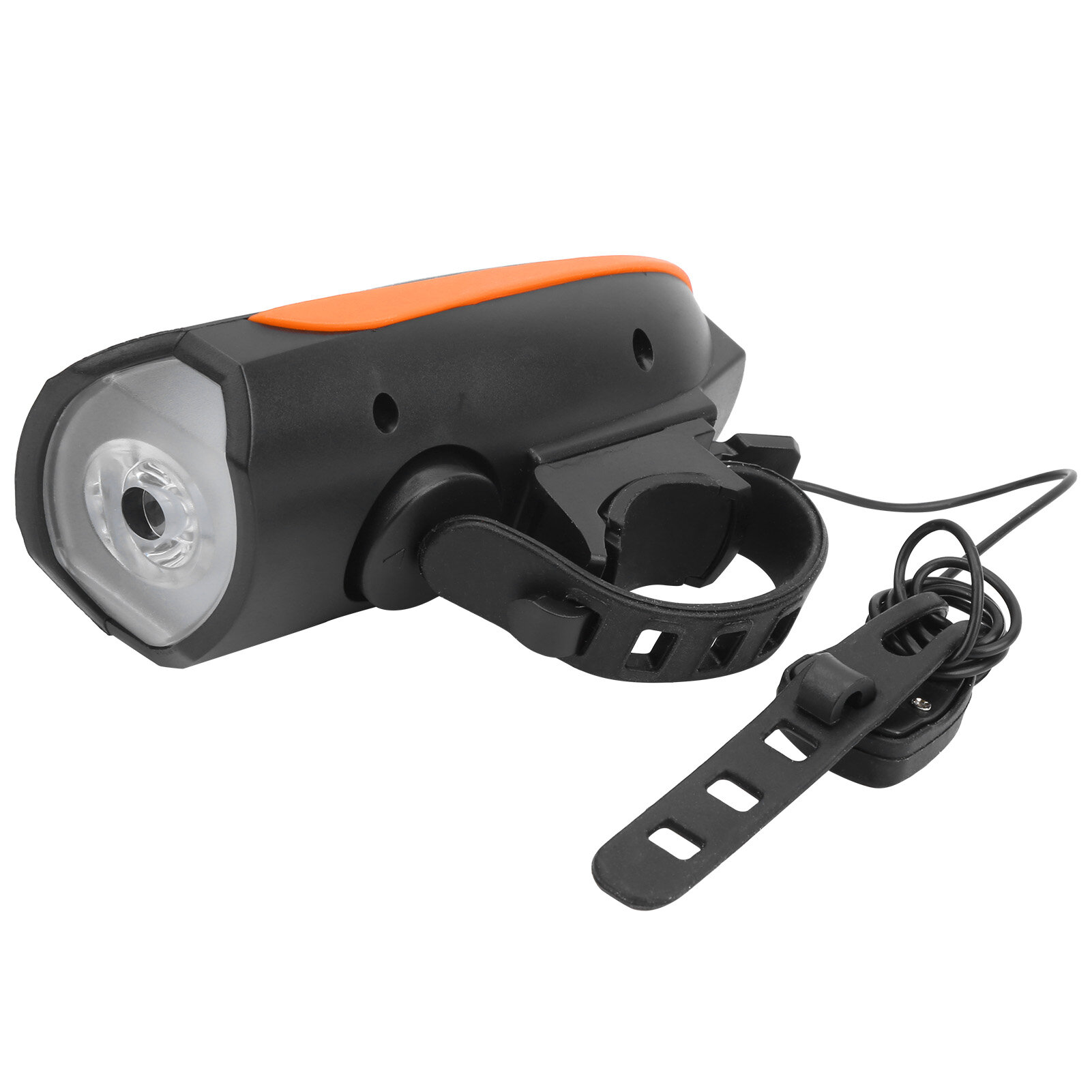 Передний фонарь для велосипеда с звуковым сигналом, зарядкой через USB, фонарь для ночного катания, водонепроницаемый фонарик для фар, оранжевый