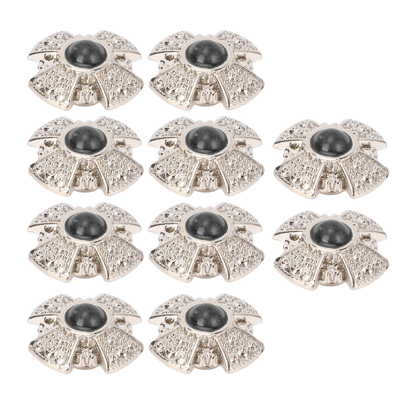 10 комплектов перекрестных винтовых пуговиц с цветными драгоценными камнями, декоративных заклепок, гвоздиков для кожаных седел, сумок для вина, черного цвета