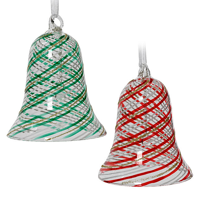 Набор стеклянных елочных игрушек Колокольчики - Belingry 12 см, 9 шт, Kaemingk, 070168-набор
