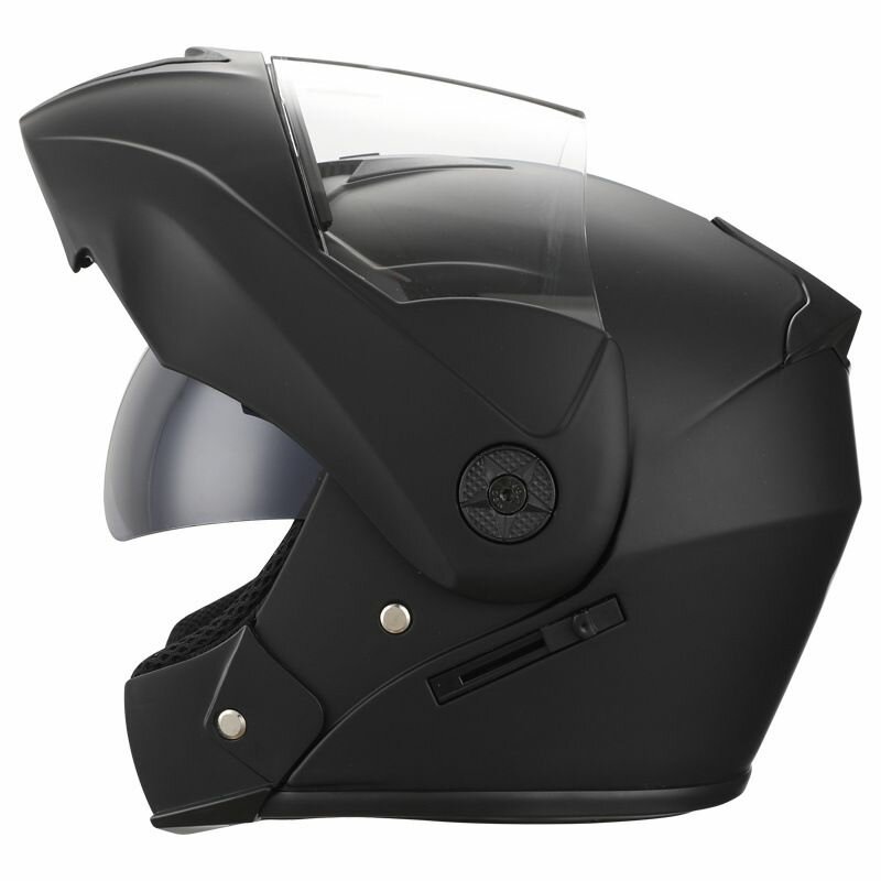 Motorcycle Helmet106dan, Матовый черный (прозрачная линза), M