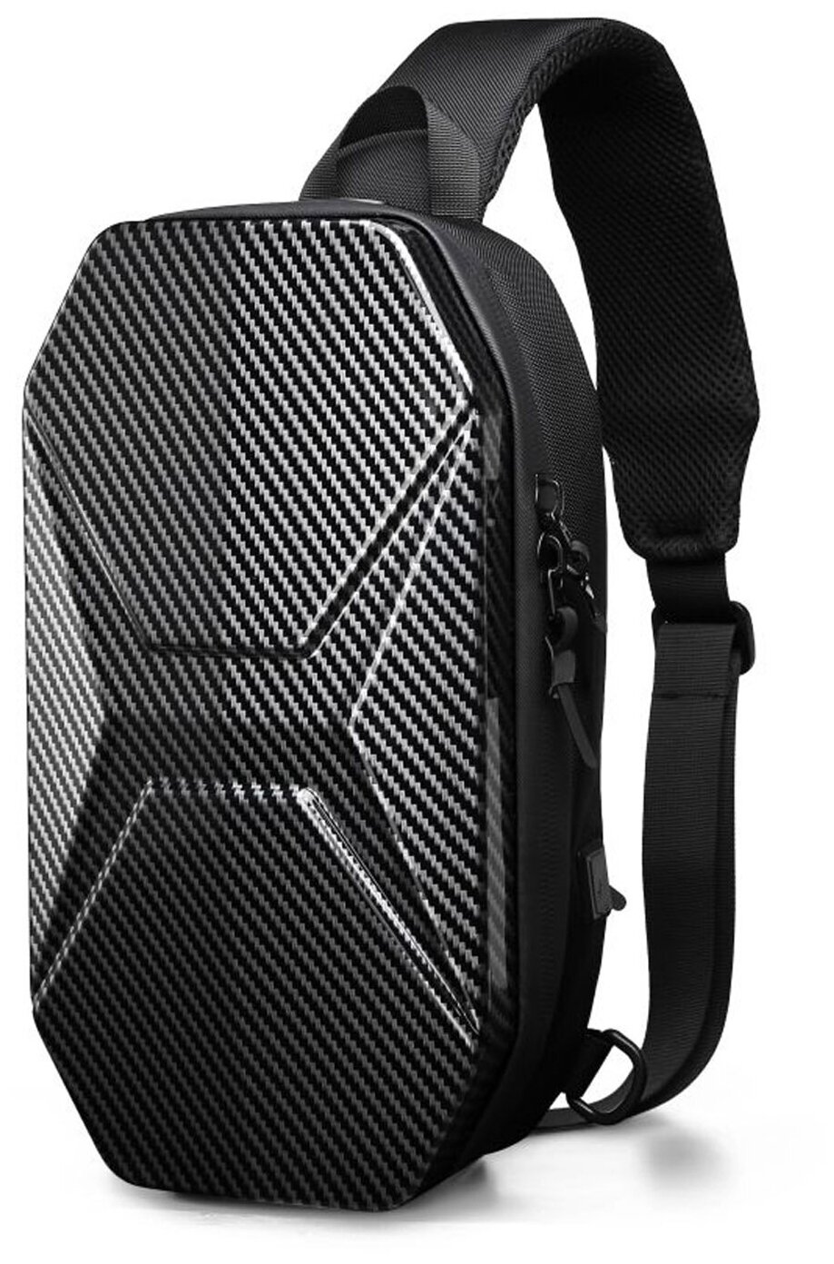 Рюкзак однолямочный Ozuko 9509 Carbon，Сумка-мессенджер на одно плечо