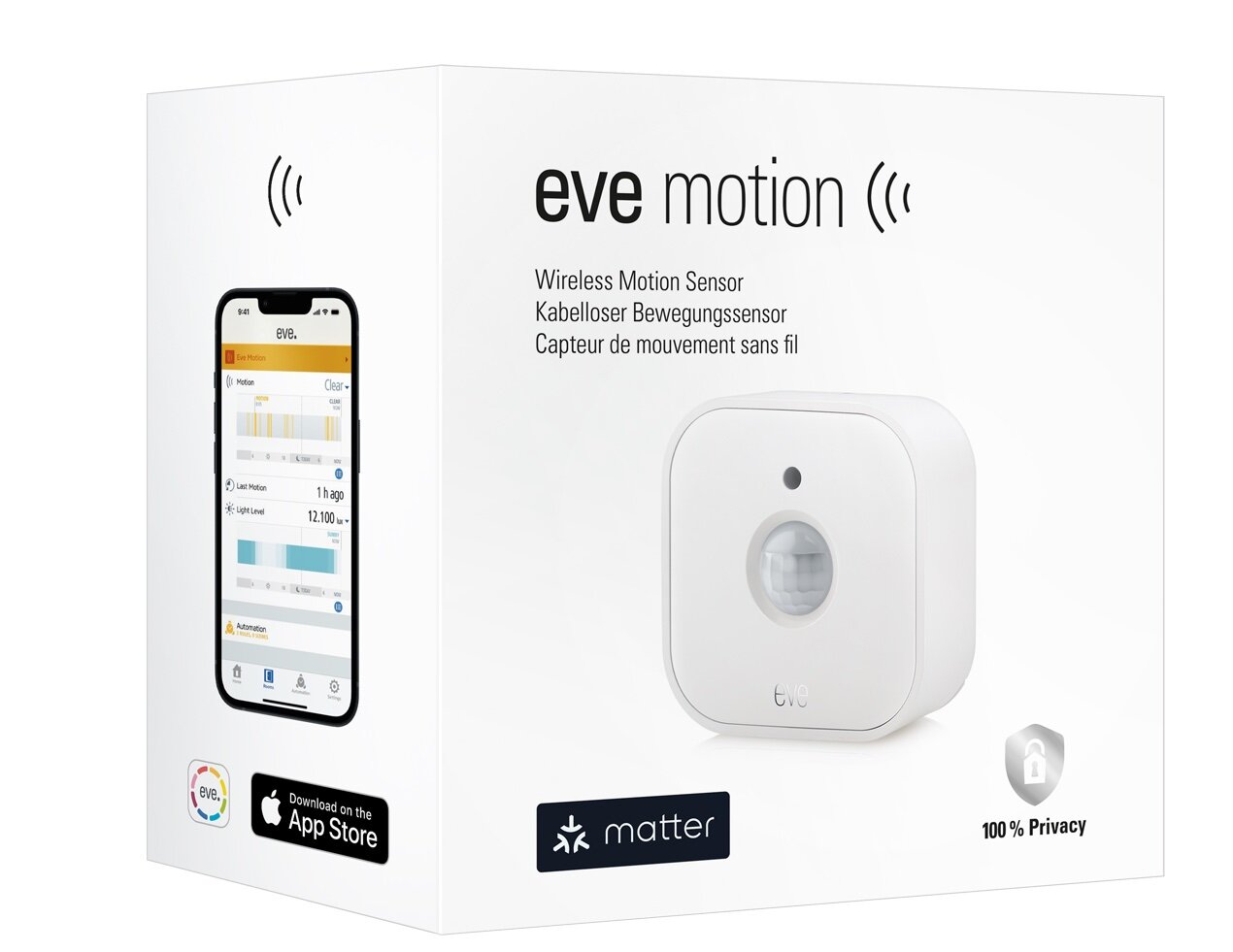 Умный датчик движения и освещенности Eve Motion Matter Apple HomeKit (10EBY9951)