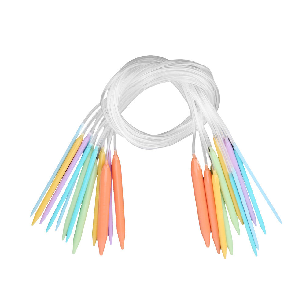 Многоцветные пластиковые круговые трубные вязаные игла набор иголок для иглы 12 ПК (80 см)