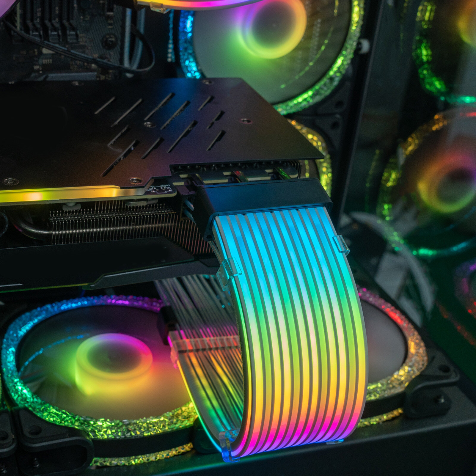 24-контактный удлинительный кабель питания ATX RGB с поддержкой 5 В 3-контактного синхронизированного кабеля 18AWG ARGB для разъема материнской платы E ATX