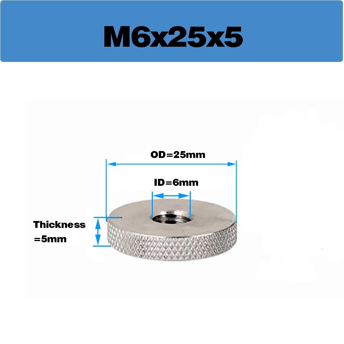 Гайка стопорная M6x25x5, 2шт