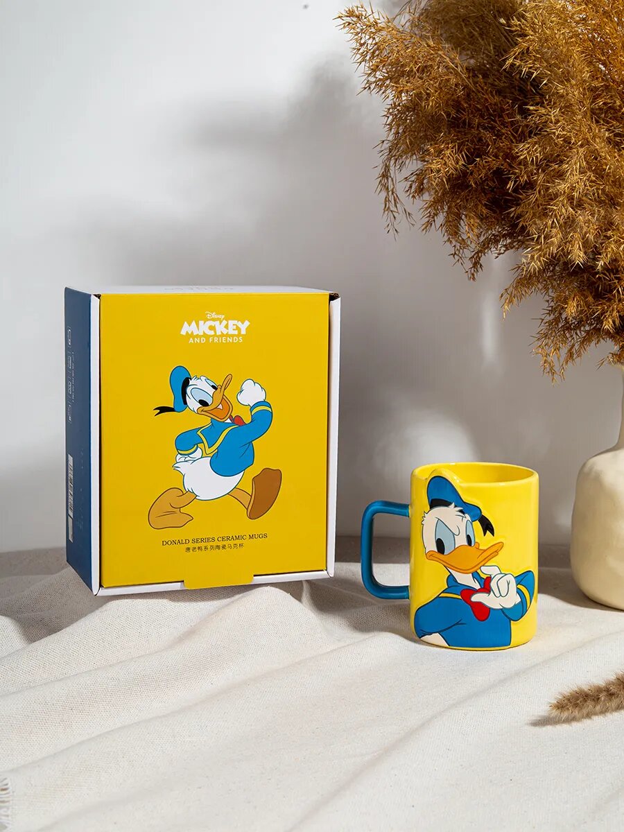 Кружка керамическая Дональд Дак "Disney", желтая, синяя, 500 мл