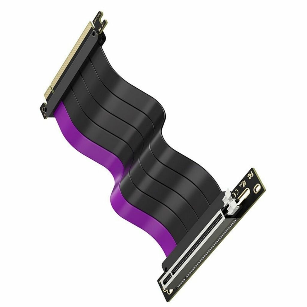 Компьютерные кабели, Удлинитель видеокарты PCI E X16 4.0 с поворотом на 90 градусов - черный