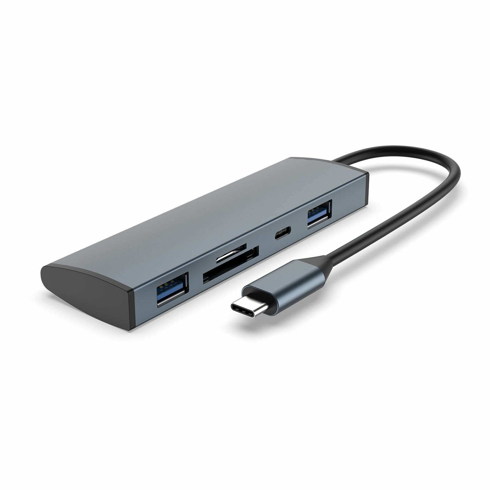 Ноутбук 5 в 1 USB-C Концентратор USB Type C Многопортовый адаптер Док-станция с концентратором 3.0 + устройством чтения SD/TF или аудио + ТИП