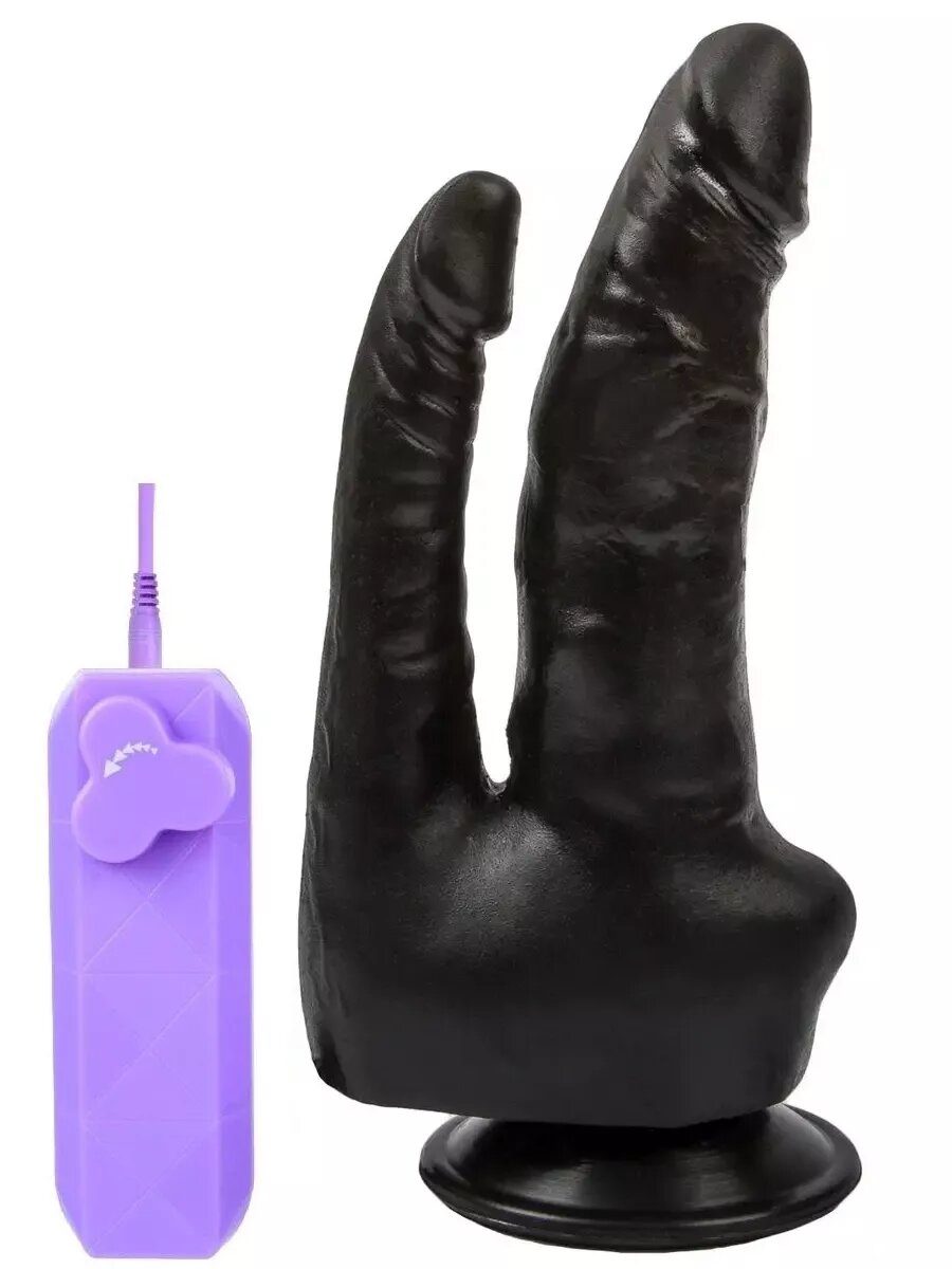 Вибратор анально-вагинальный на присоске 18см