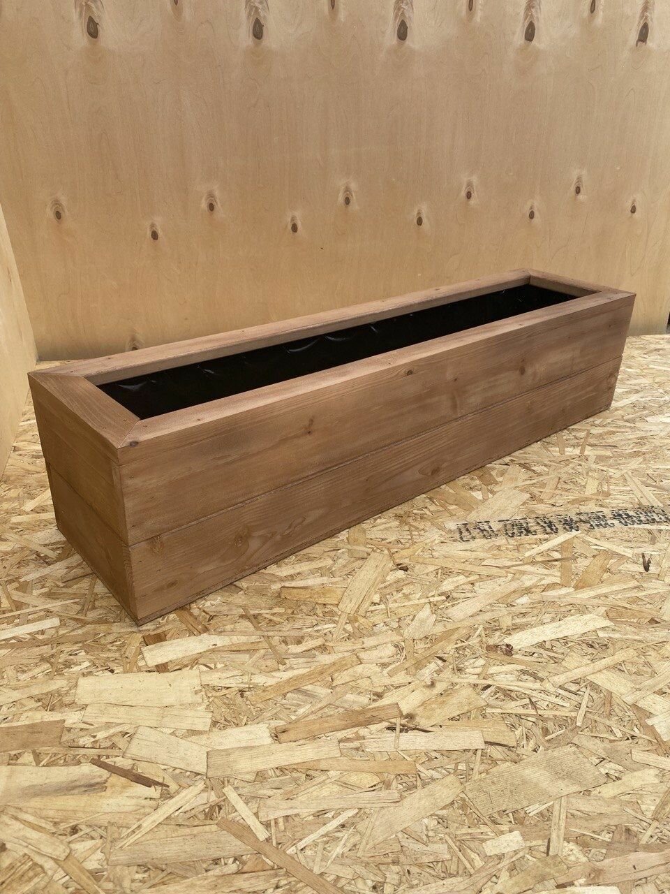 Деревянный балконный ящик, кашпо для цветов 120х20х22см (орех)
