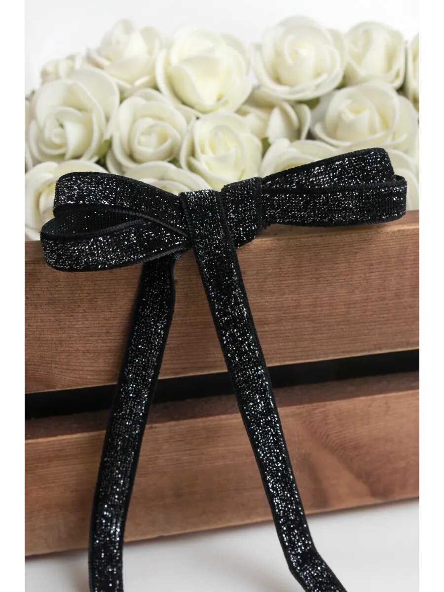 Лента бархатная с люрексом 1см (6м)