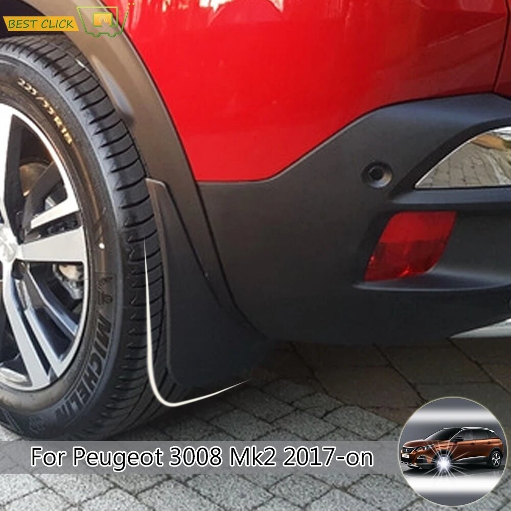 Передние и задние Автомобильные Брызговики для Peugeot 3008, 2 SUV, 2017 и 2018 года, брызговики, брызговики, грязеотталкивающие брызговики