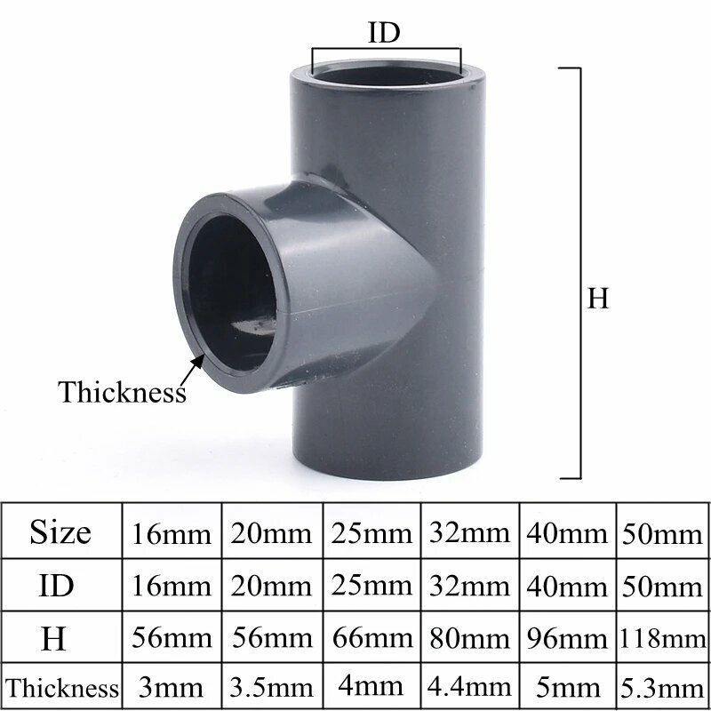 Соединитель для труб ПВХ SgooHan темно-серый 16-50 мм 4-х/5-х way Tee Dark grey, 16mm
