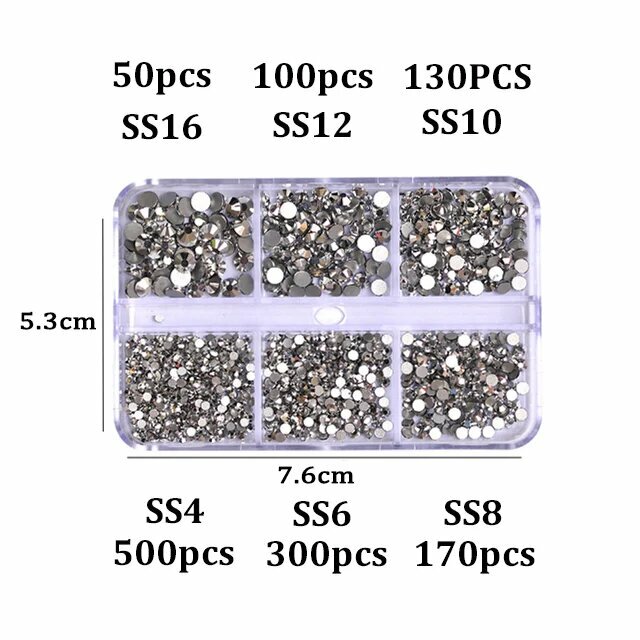 Стразы SS4-SS16 Light Chrome 6Girds