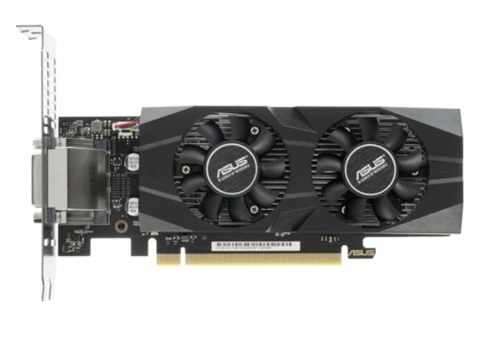 Видеокарта ASUS GeForce GTX 1650 LP OC (GTX1650-O4G-LP-BRK) - PCI-E 3.0, 4 ГБ, GDDR5, 128 бит, DisplayPort, DVI-D, HDMI, GPU 1485 МГц