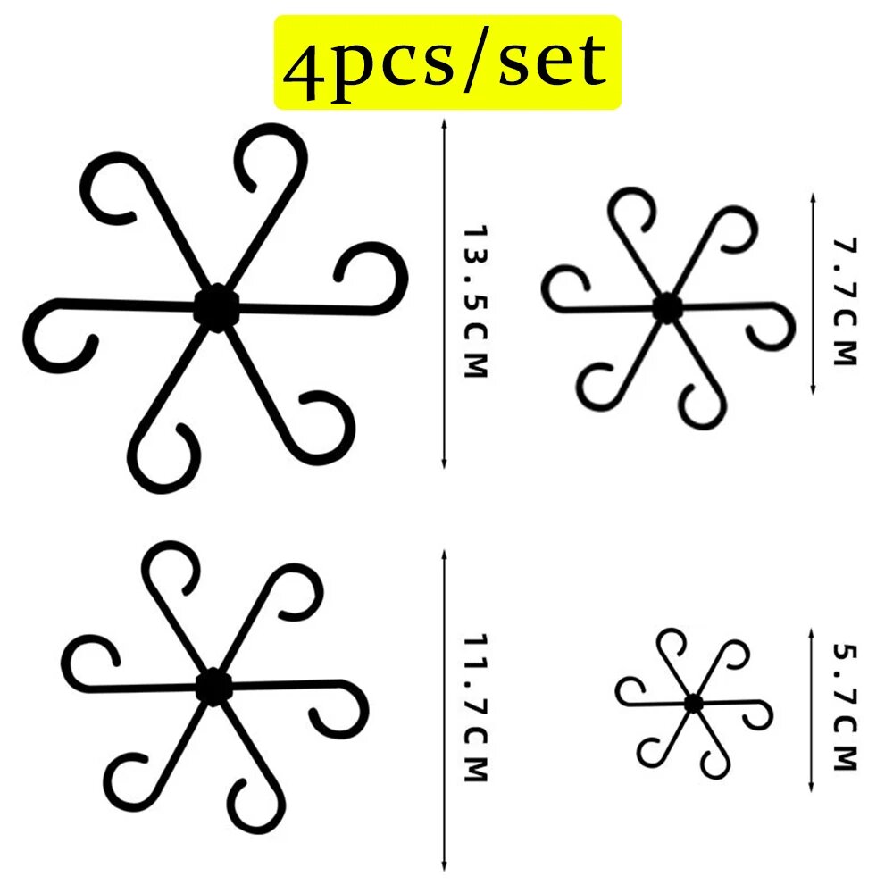 Пластиковые опоры для растений 4 шт 1 set (4pcs), Black