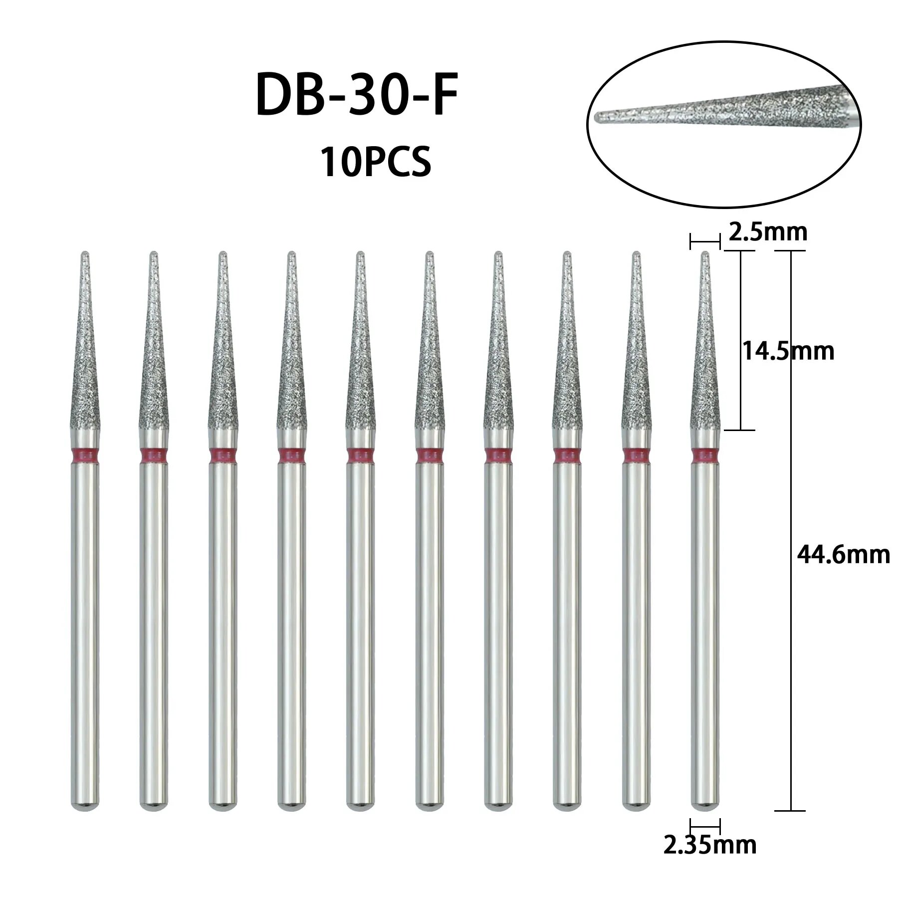 Набор фрез для ногтей из вольфрамового карбида, 10 шт. DB-30-F