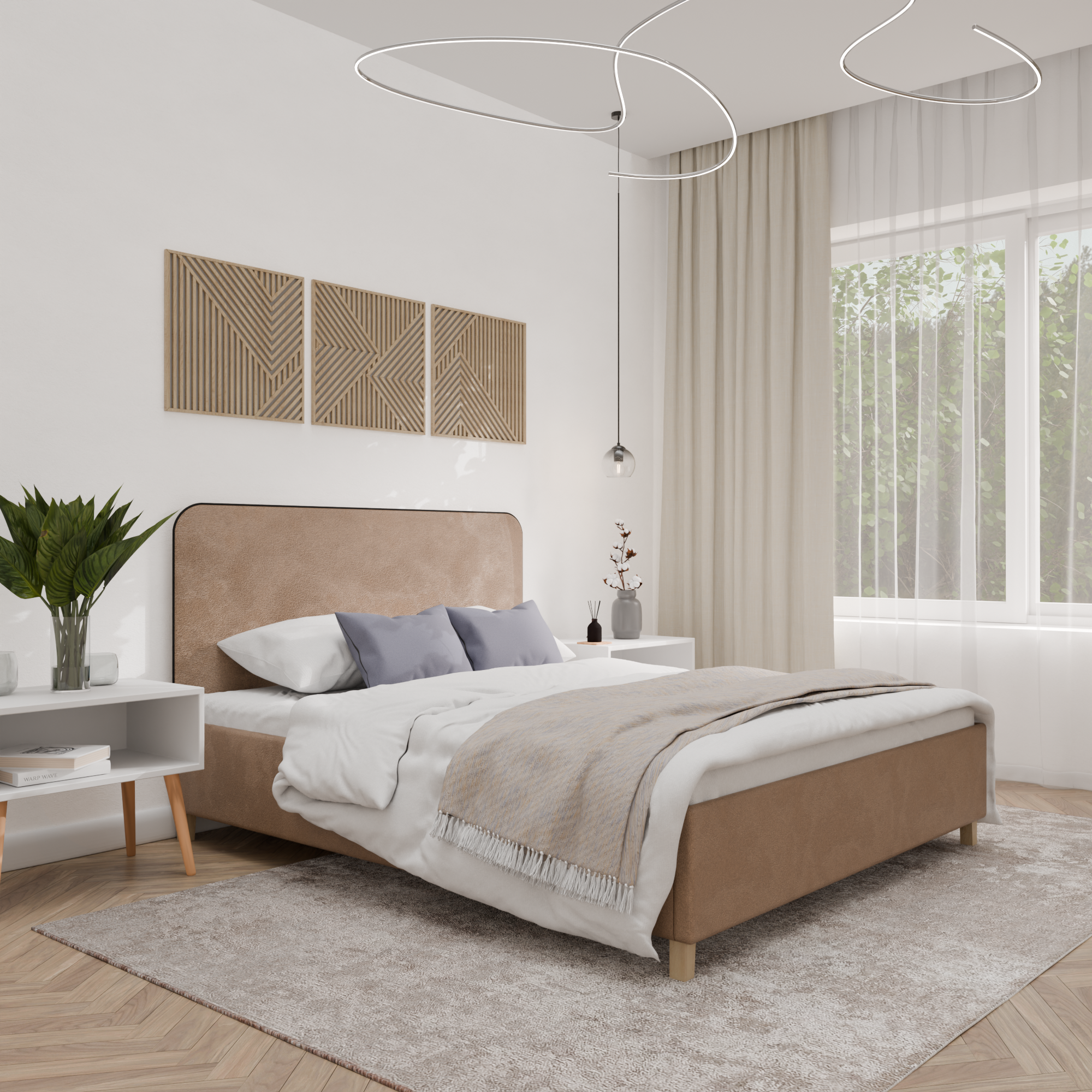 Кровать с подъемным механизмом Абстракт Элит 160х190, с ножками, 2 ящика, бежевый, с черным кантом