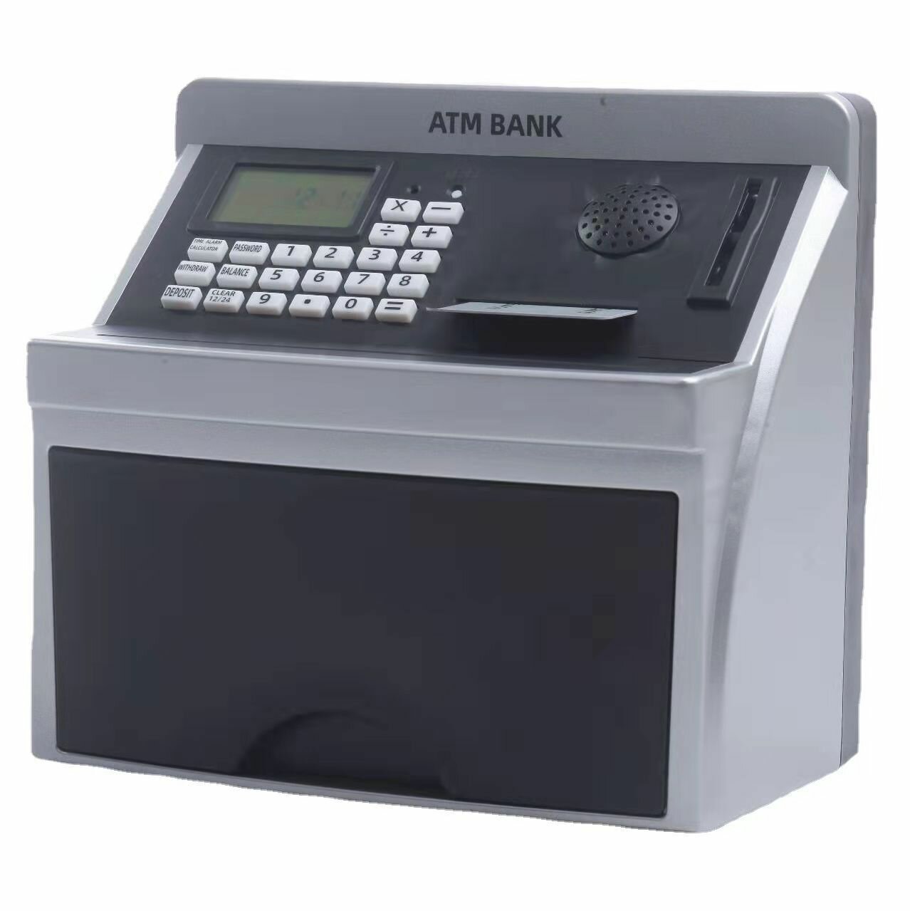 Электронная копилка-копилка в стиле банкомата для детей и взрослых с паролем, счётчиком купюр и автоматическим присосом – креативный подарочный сейф, 21,5 x 14 x 19,2 см