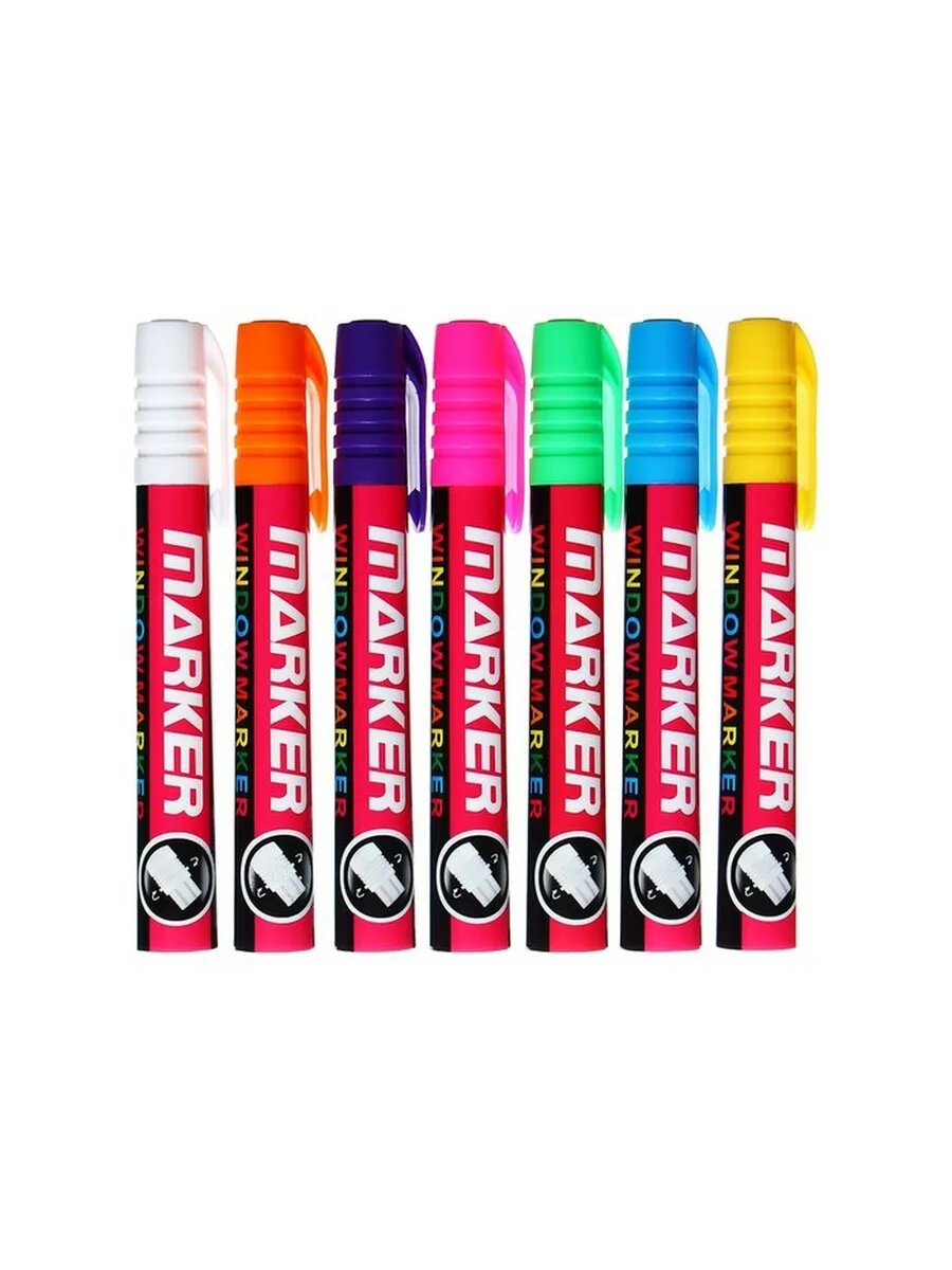 Меловые маркеры для стекла с неоновыми цветами