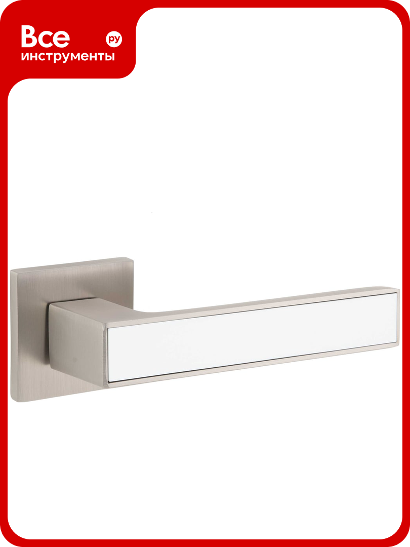 Дверные ручки Code Deco Slim H-30111-A-NISM/W 31638, алюминиевые, гальваническое покрытие, белый/никель