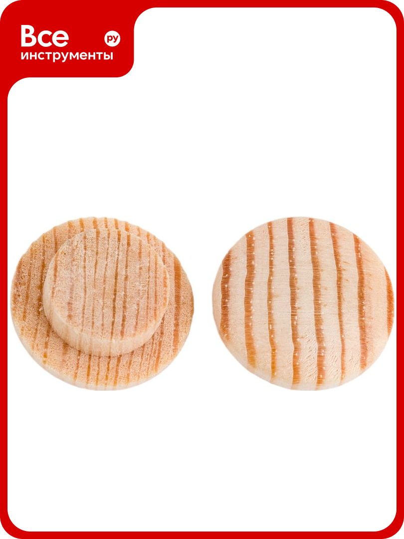 Деревянная заглушка с широкой шляпкой европартнер 12 мм, сосна, 10 шт. 16 1185 1