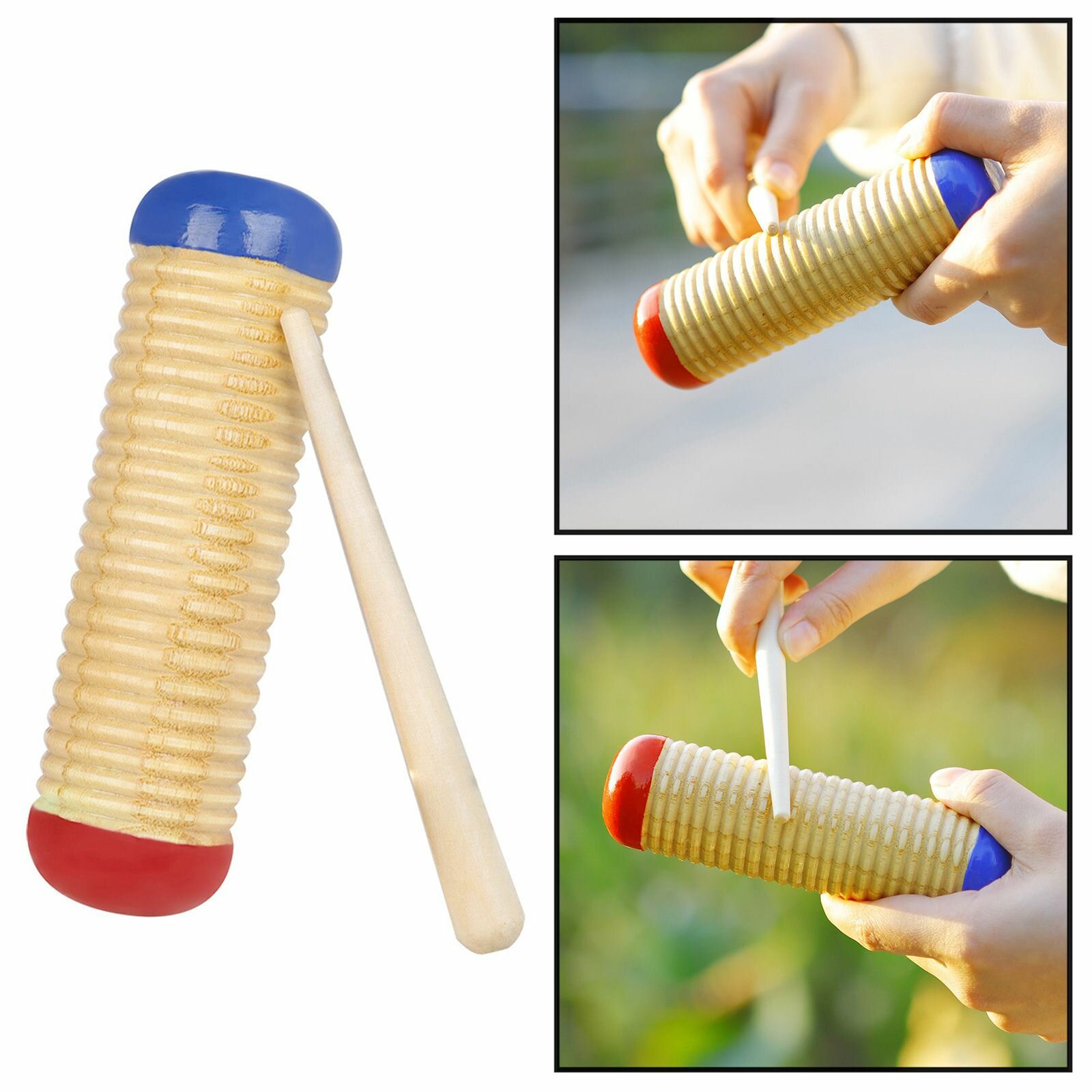 Деревянный гуиро с молоточком музыкальная перкуссия