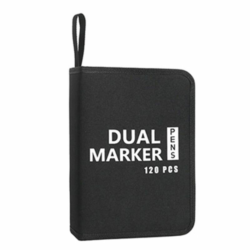 (1шт) Сумка для хранения цветных карандашей с маркером-120 отверстий