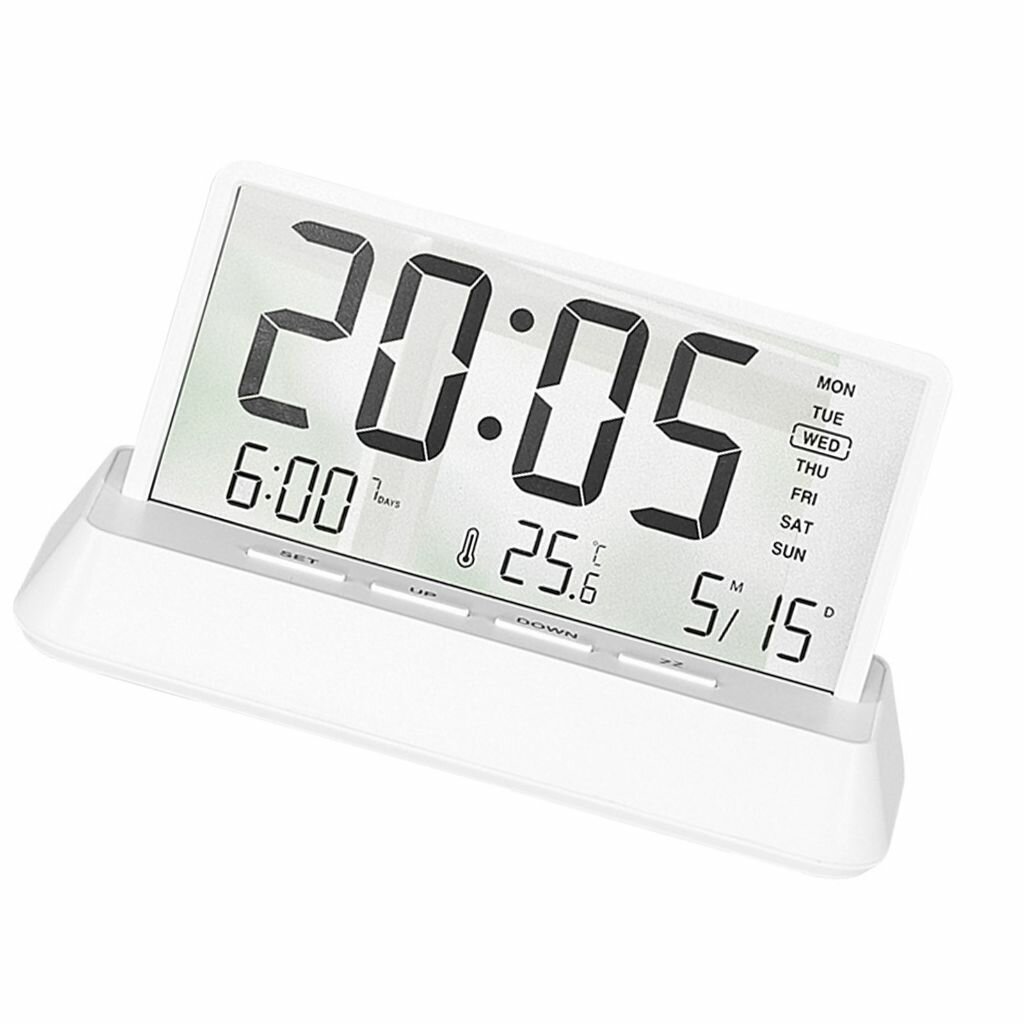 Современные цифровые часы с таймером, регулируемой яркостью, дисплеем температуры, влажности и будильником для домашних офисов