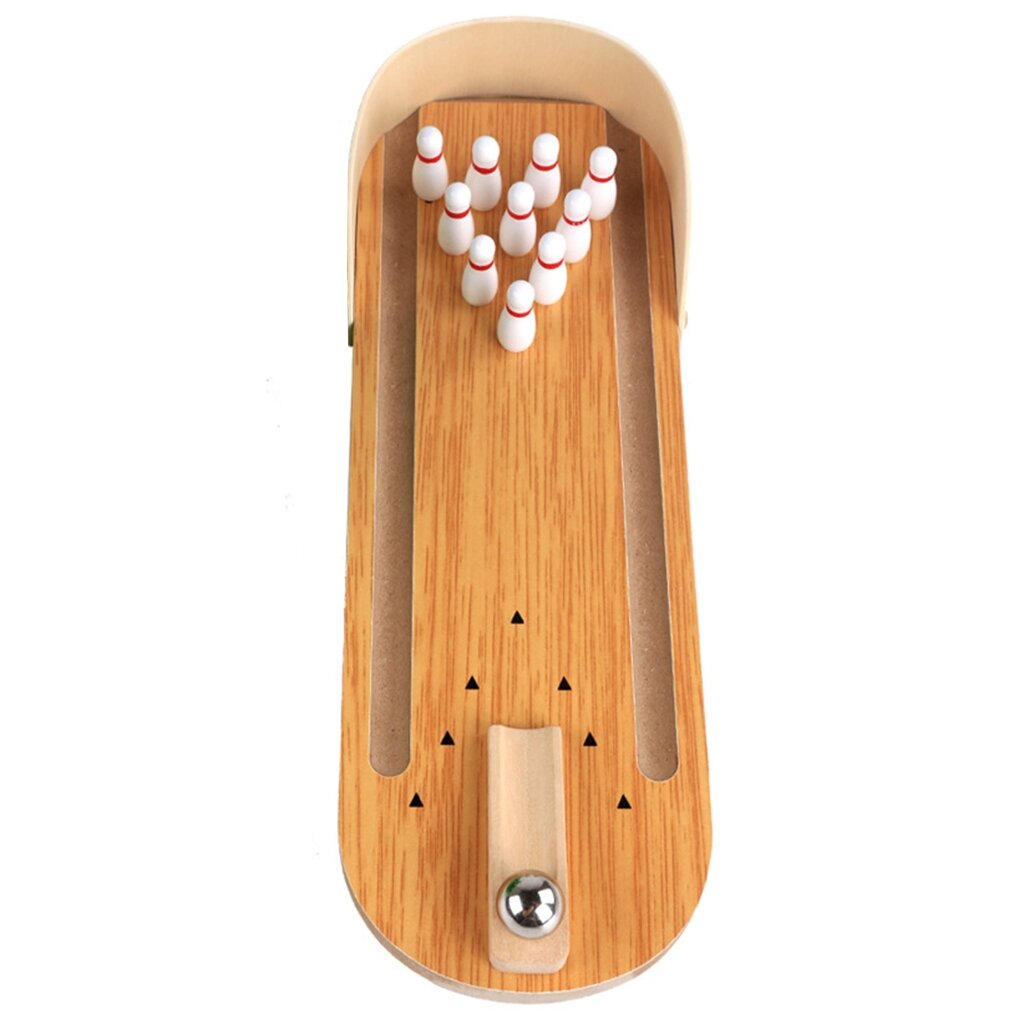 Набор для игры в Мини-Боулинг, Набор Для Игры В Мини-Боулинг С Деревянной Столешницей, Мини-Настольная Игра