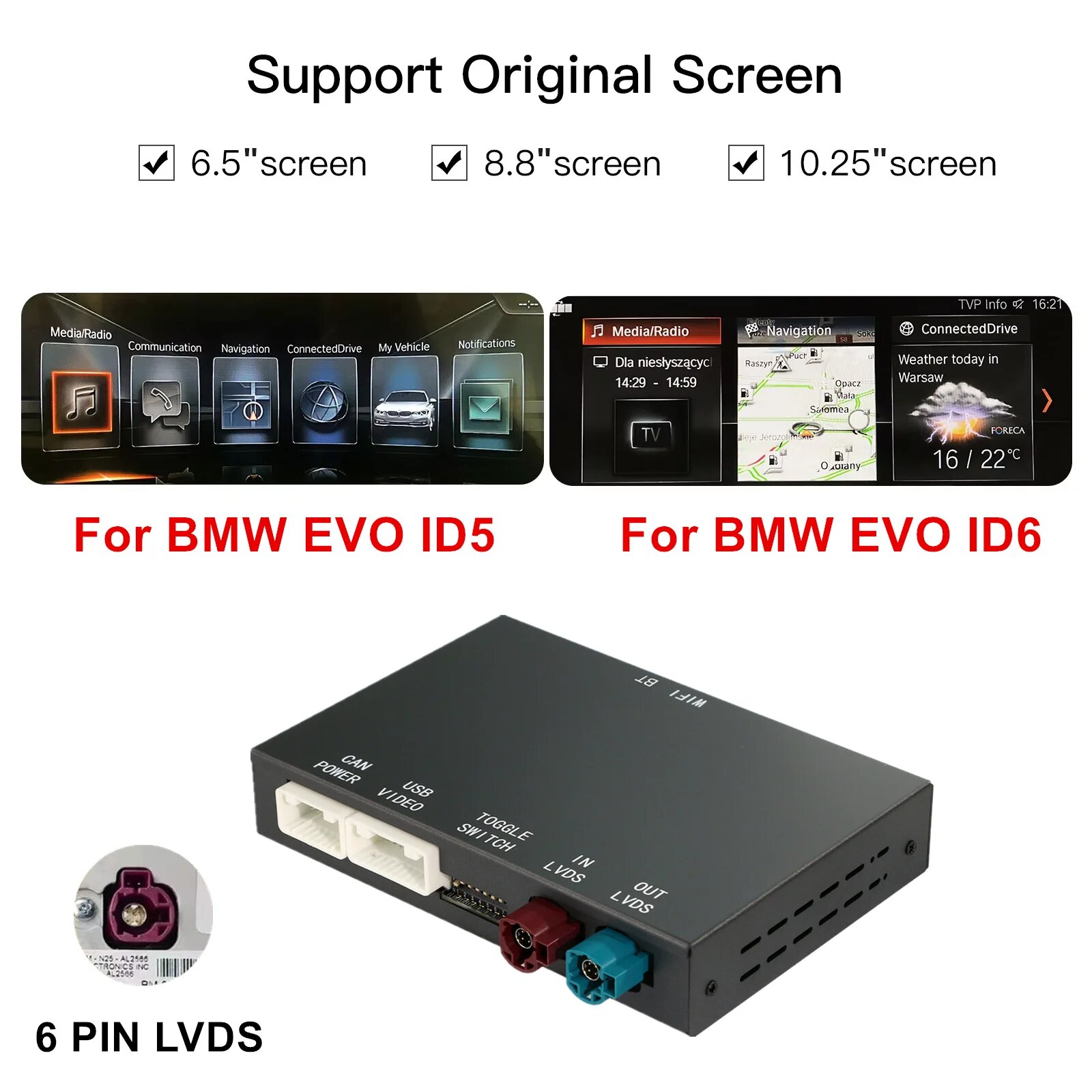 CARABC Wireless CarPlay для BMW NBT CIC EVO System 1, 2, 3, 4, 5, 6, 7 X1 X3 X4 X5 X6 MINI F56 F15 F16 F25 F26 F48 F01 F10 F22 F20 QY-BMW-EVO