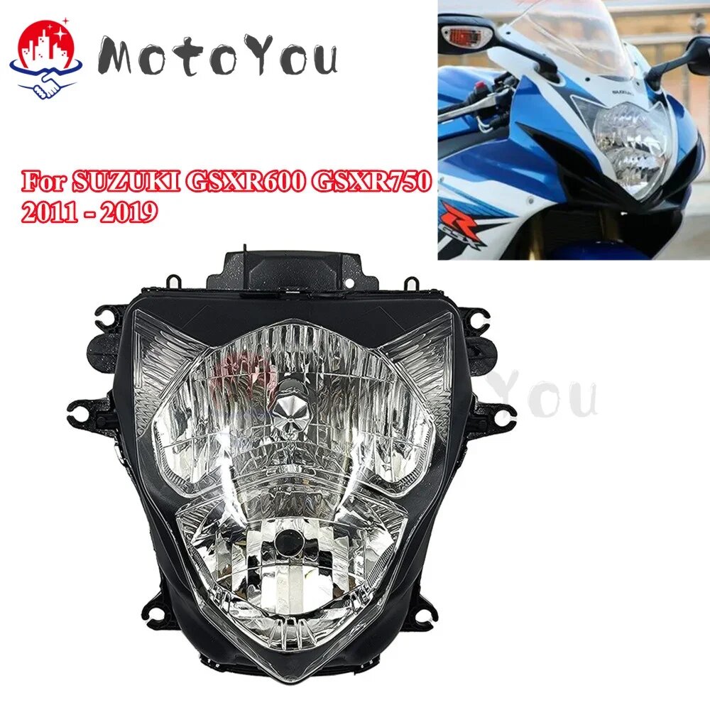 GSX-R600 GSX-R750 Фара передняя фара в сборе, подходит для SUZUKI GSXR600 GSXR750 GSXR 600 750 2011-2016-2019