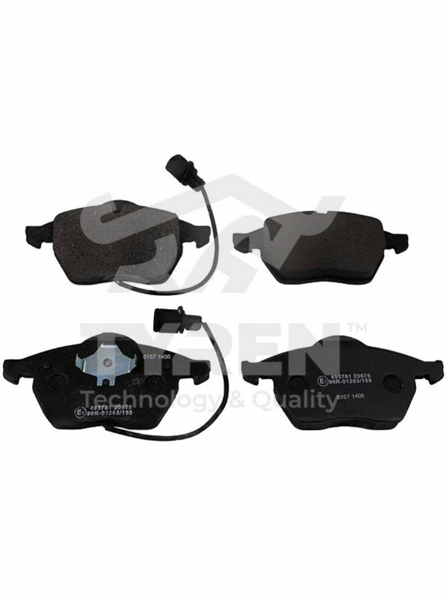 Колодки тормозные дисковые передние для а/м AUDI A4, A6; Volkswagen Passat, TYREN TYR1219351