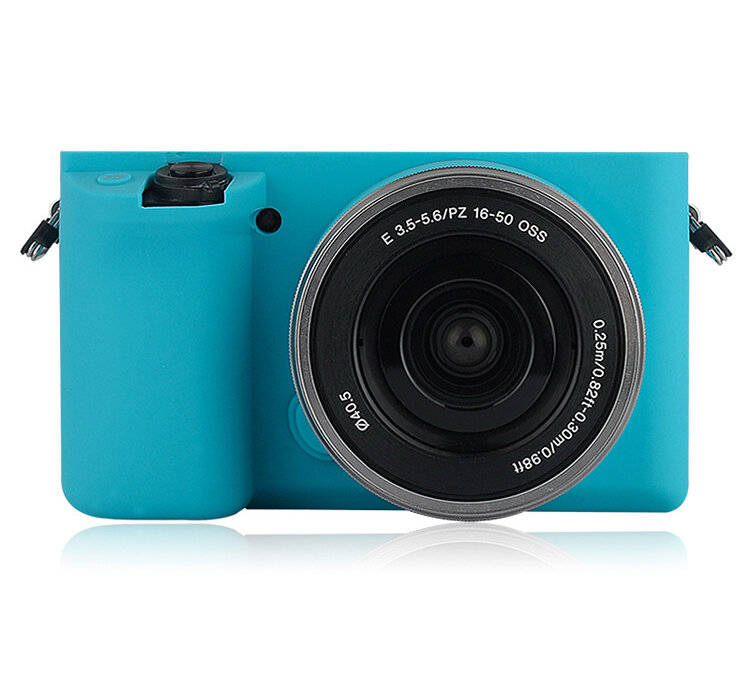 Защитный силиконовый чехол MyPads Antiurto для фотоаппарата Sony Alpha ILCE-6300/ A6300 из мягкого качественного силикона голубой