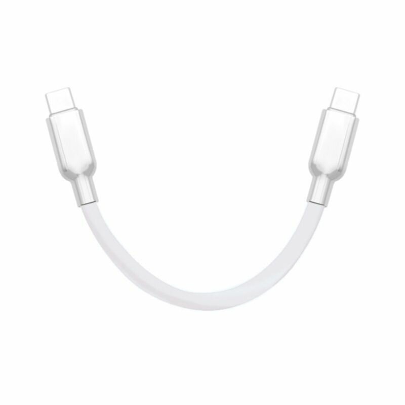 Тонкий и мягкий силиконовый кабель для передачи данных кратковременного действия, блока питания, от TypeC до Type C-35 см-белый