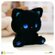 Игрушка мягкая "Кукла-Кошка", антистресс, черная, хлопковое волокно