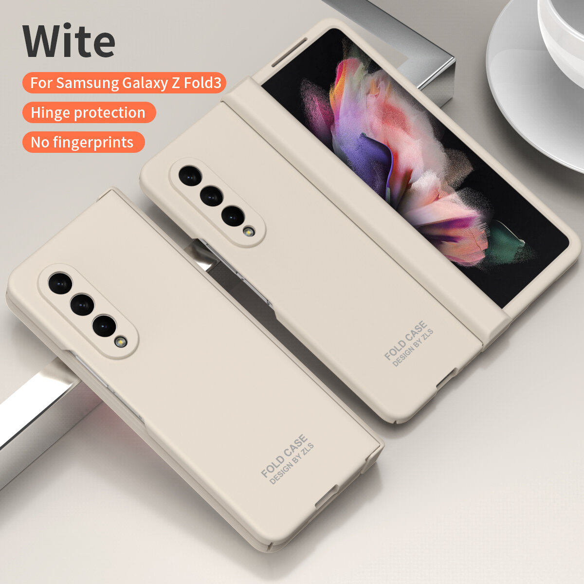 Подходит для Samsung Galaxy Z Fold3 / Самсунг Галакси Z Fold 3 Чехлы для телефонов, Z Fold3, подставка, матовая поверхность,360° Полная защита, накладка, пластик, поликарбонат (PC), защита камеры